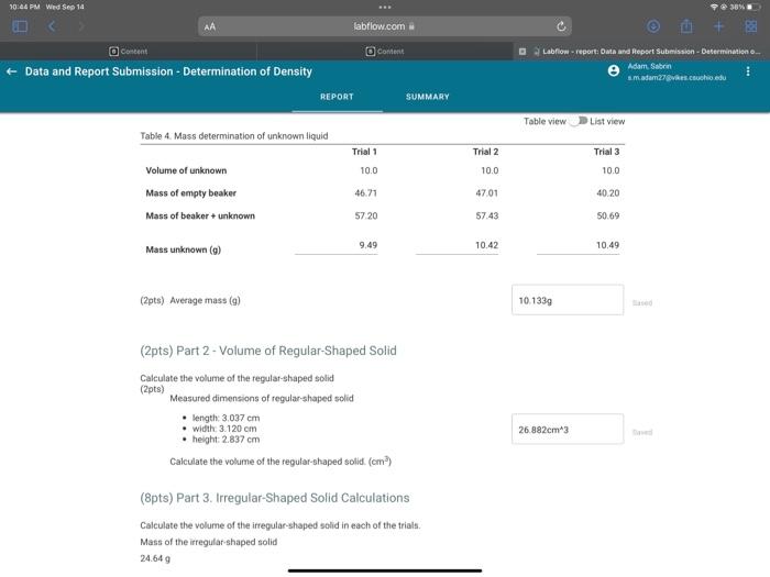 Use the known densities of ethanol and 20%NaCl | Chegg.com