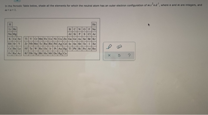 Solved In the Periodic Table below, shade all the elements | Chegg.com