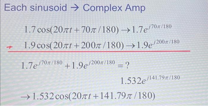 Solved Each sinusoid → Complex Amp | Chegg.com