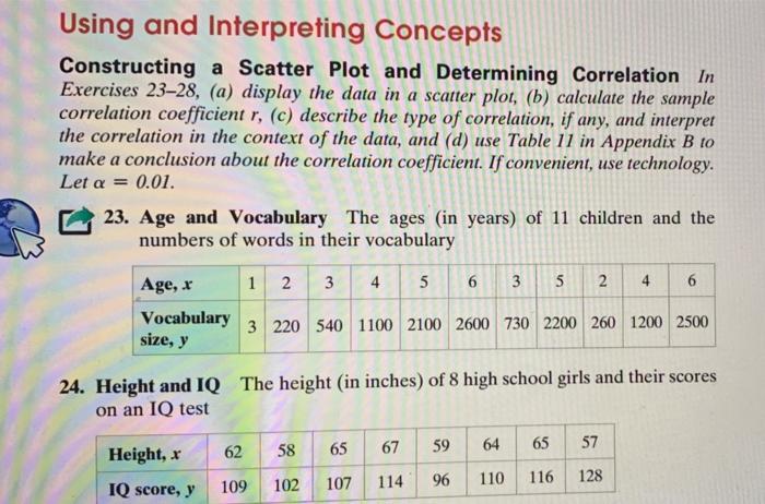 Solved Using and Interpreting Concepts Constructing a | Chegg.com