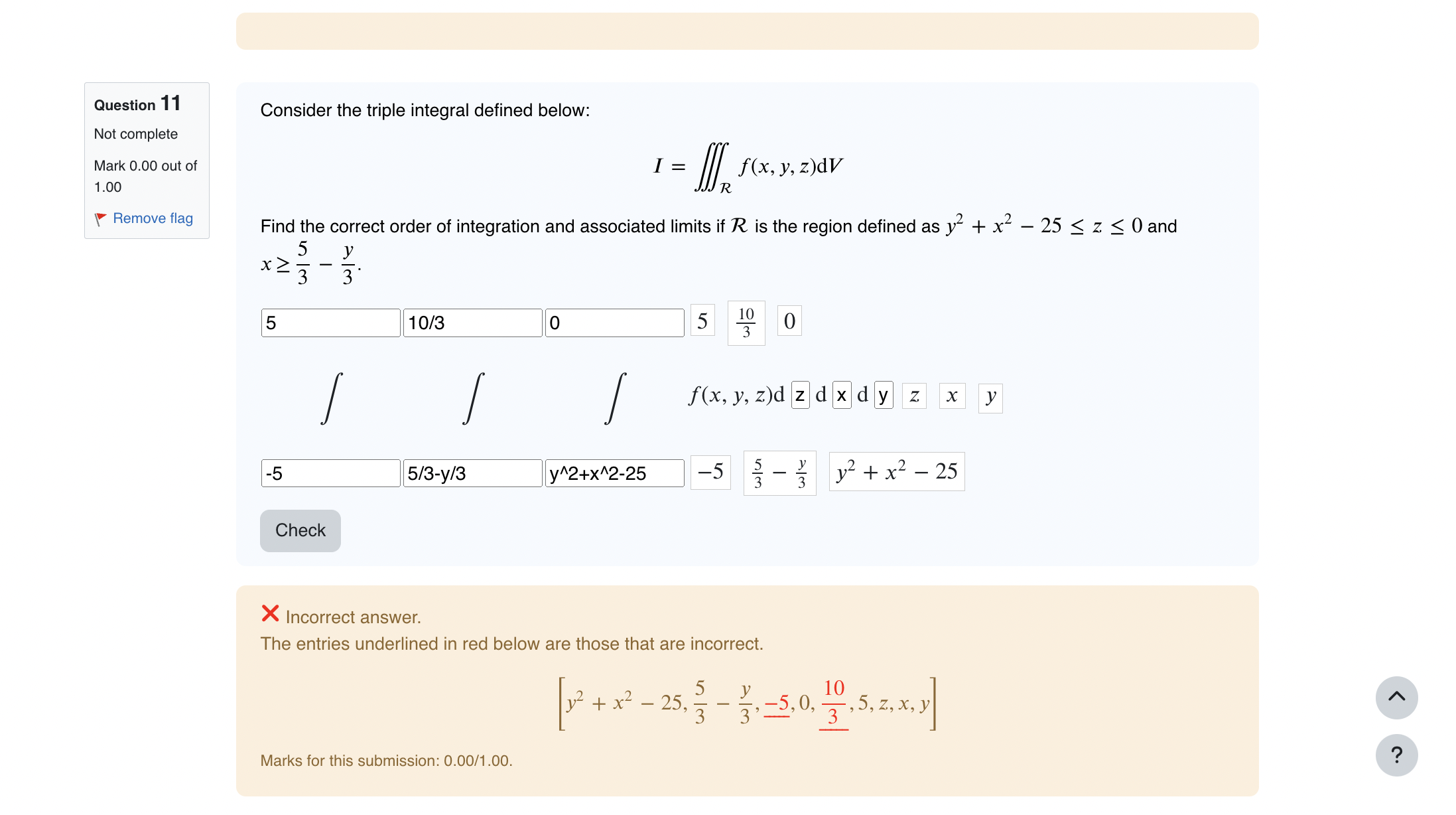 Solved Consider the triple integral defined | Chegg.com