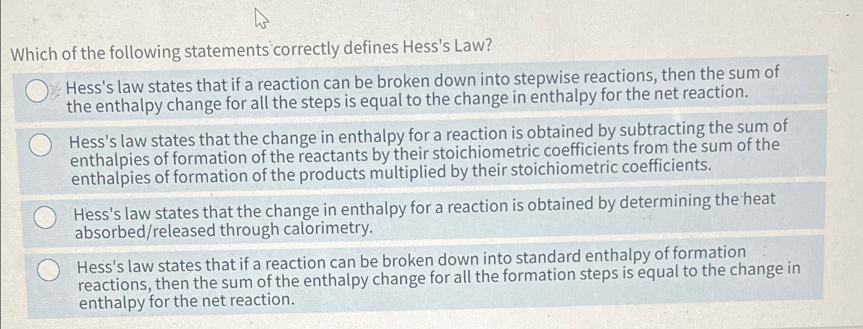 Solved Which of the following statements correctly defines | Chegg.com