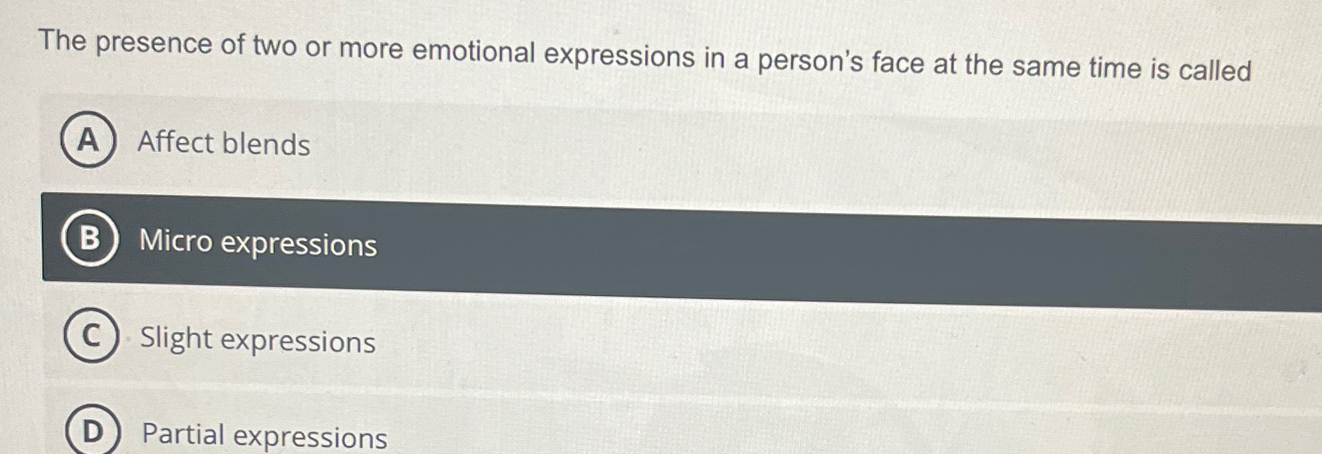 Solved The presence of two or more emotional expressions in | Chegg.com