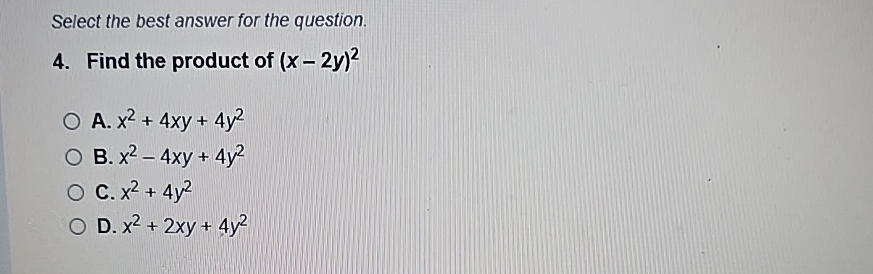 Solved Select the best answer for the question.4. ﻿Find the | Chegg.com