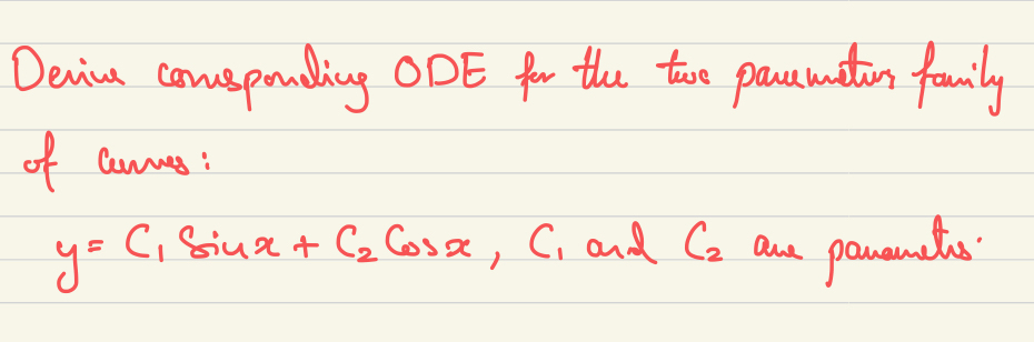 Solved Derive corresponding ODE for the two parameters | Chegg.com
