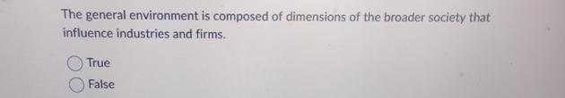 Solved The general environment is composed of dimensions of | Chegg.com