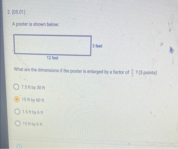 Solved Mark wants to create a scale drawing of the poster | Chegg.com