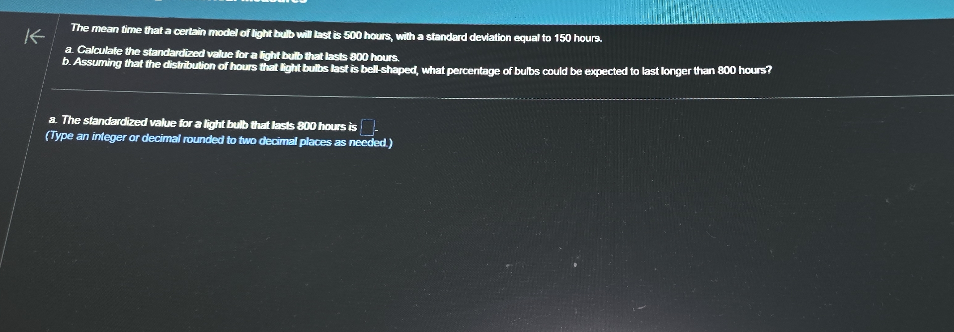 Solved The mean time that a certain model of light bulb will | Chegg.com