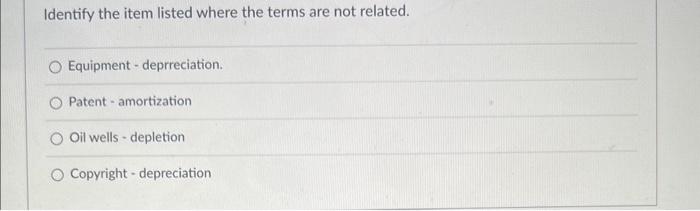 Solved Identify the item listed where the terms are not | Chegg.com