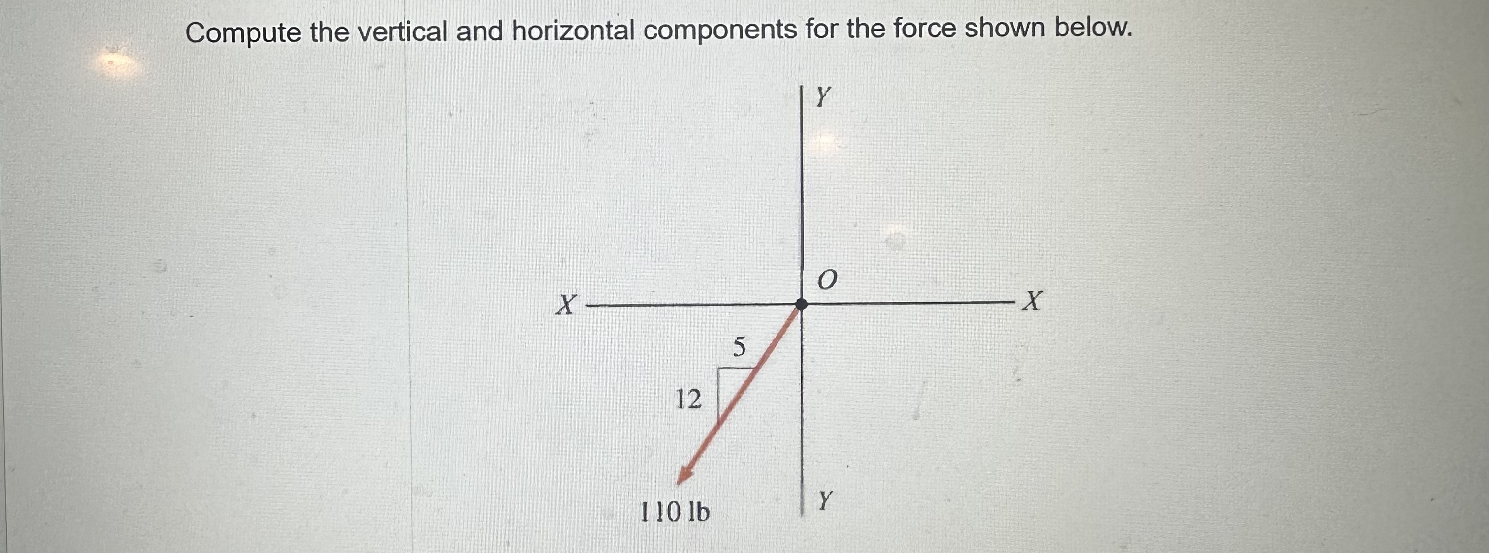 Solved Compute the vertical and horizontal components for | Chegg.com