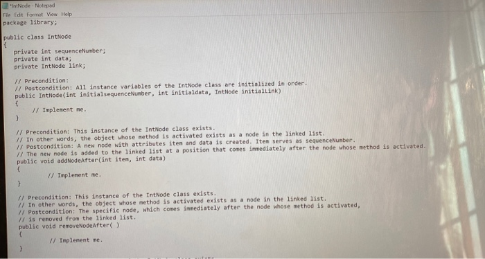 Solved Linked List In Java Modify The Intnode Class In 5169