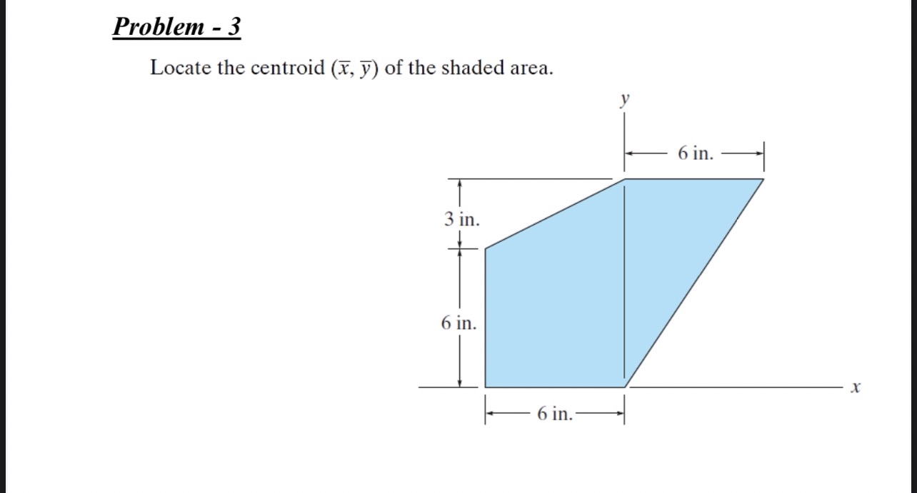 Solved Problem - 3Locate the centroid (x‾,bar (y)) ﻿of the | Chegg.com