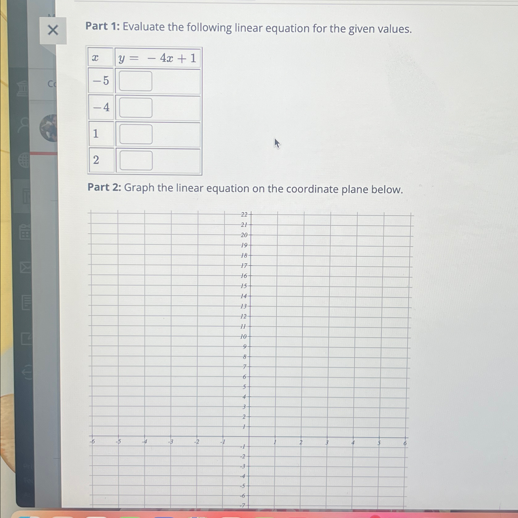 Solved Part 1: Evaluate the following linear equation for | Chegg.com