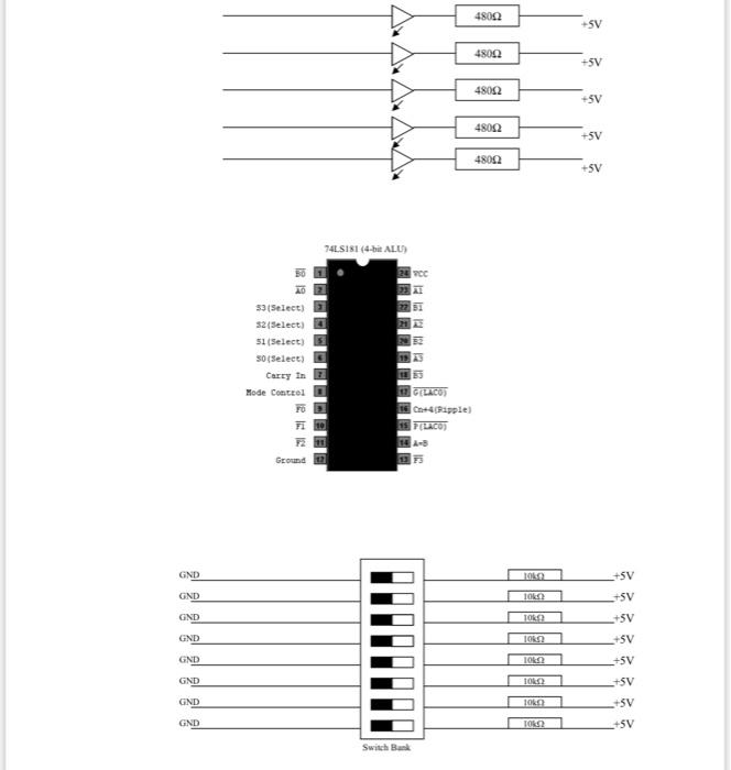 Draw in the wires for a 74181 ALU circuit based on | Chegg.com