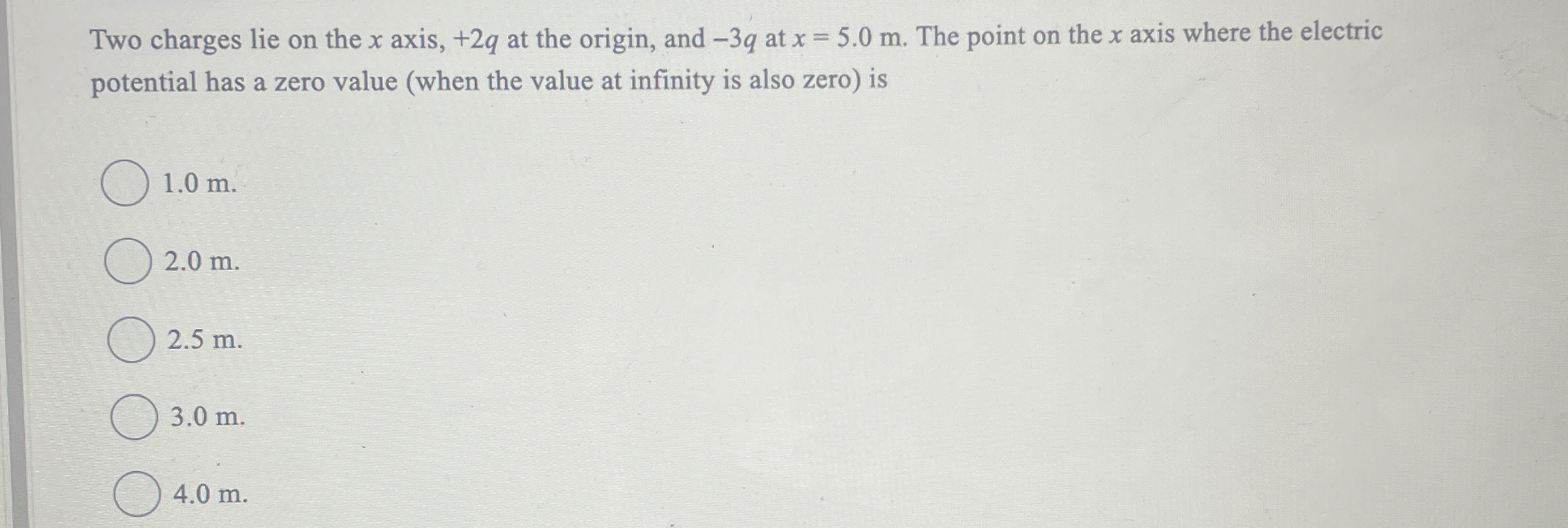 Solved Two charges lie on the x ﻿axis, 2q ﻿at the origin, | Chegg.com