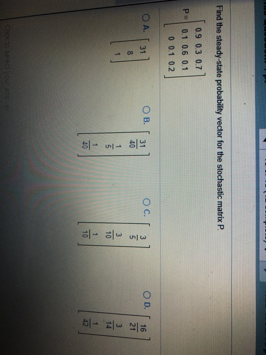 Solved Find the steady-state probability vector for the | Chegg.com