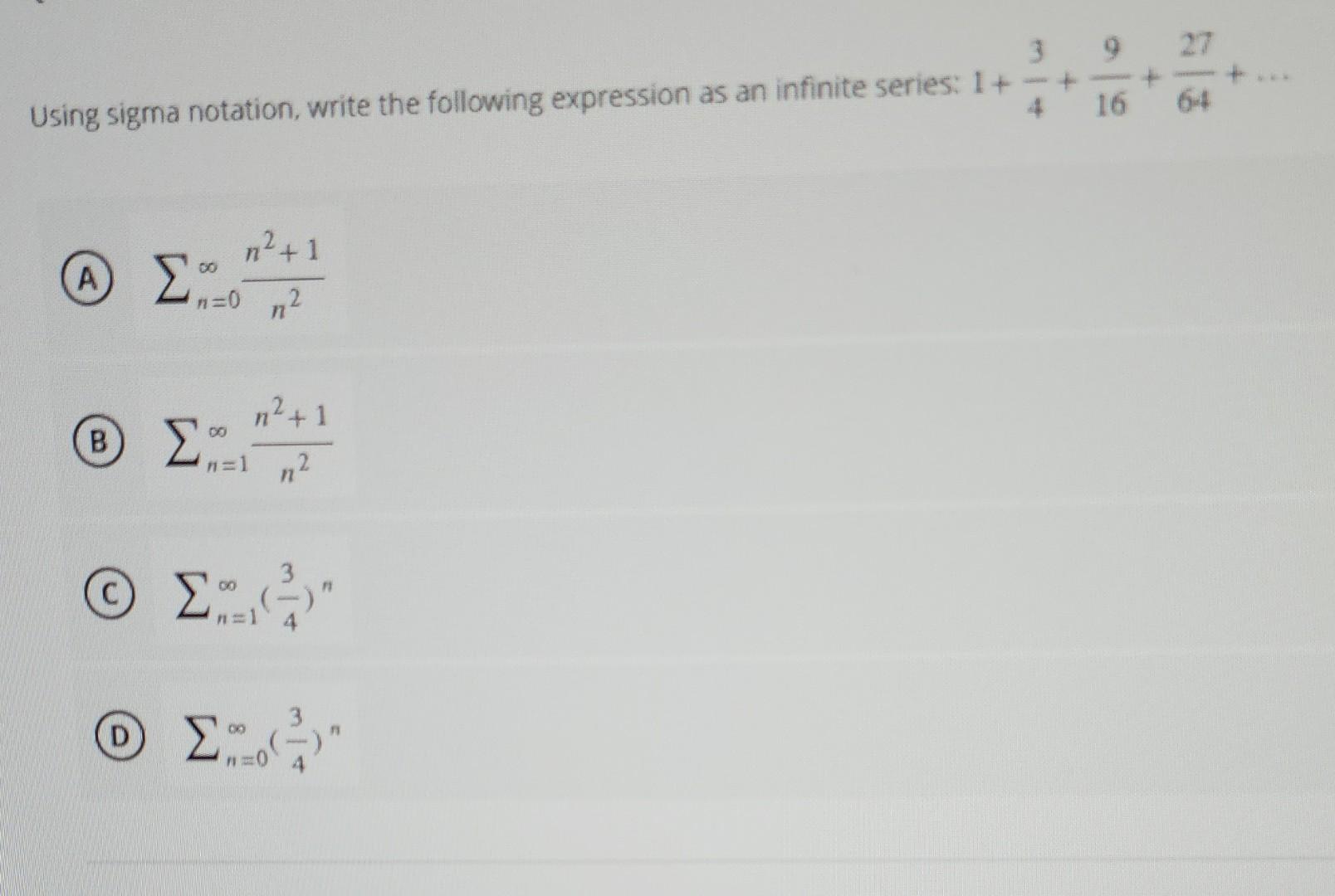 Solved Using sigma notation, write the following expression | Chegg.com