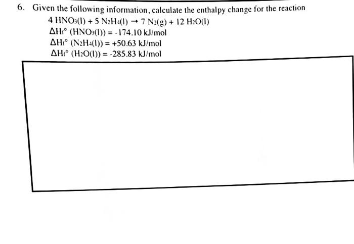 Solved 6. Given the following information, calculate the | Chegg.com