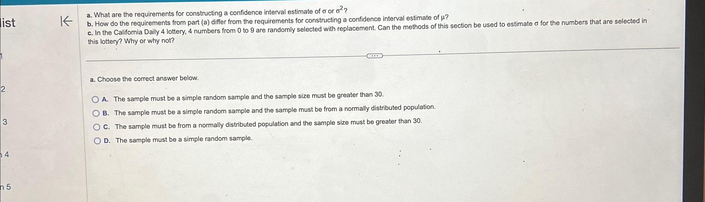 Solved a. ﻿What are the requirements for constructing a | Chegg.com