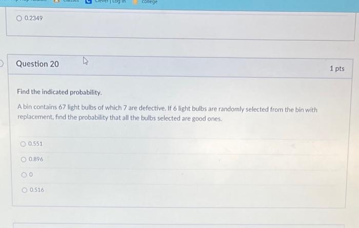 Solved Find the indicated probability. A bin contains 67 | Chegg.com