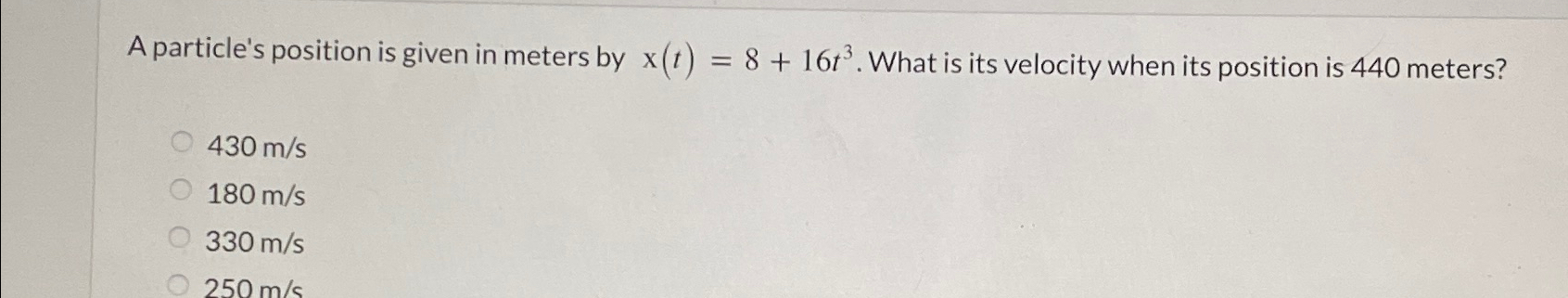 Solved A particle's position is given in meters by | Chegg.com