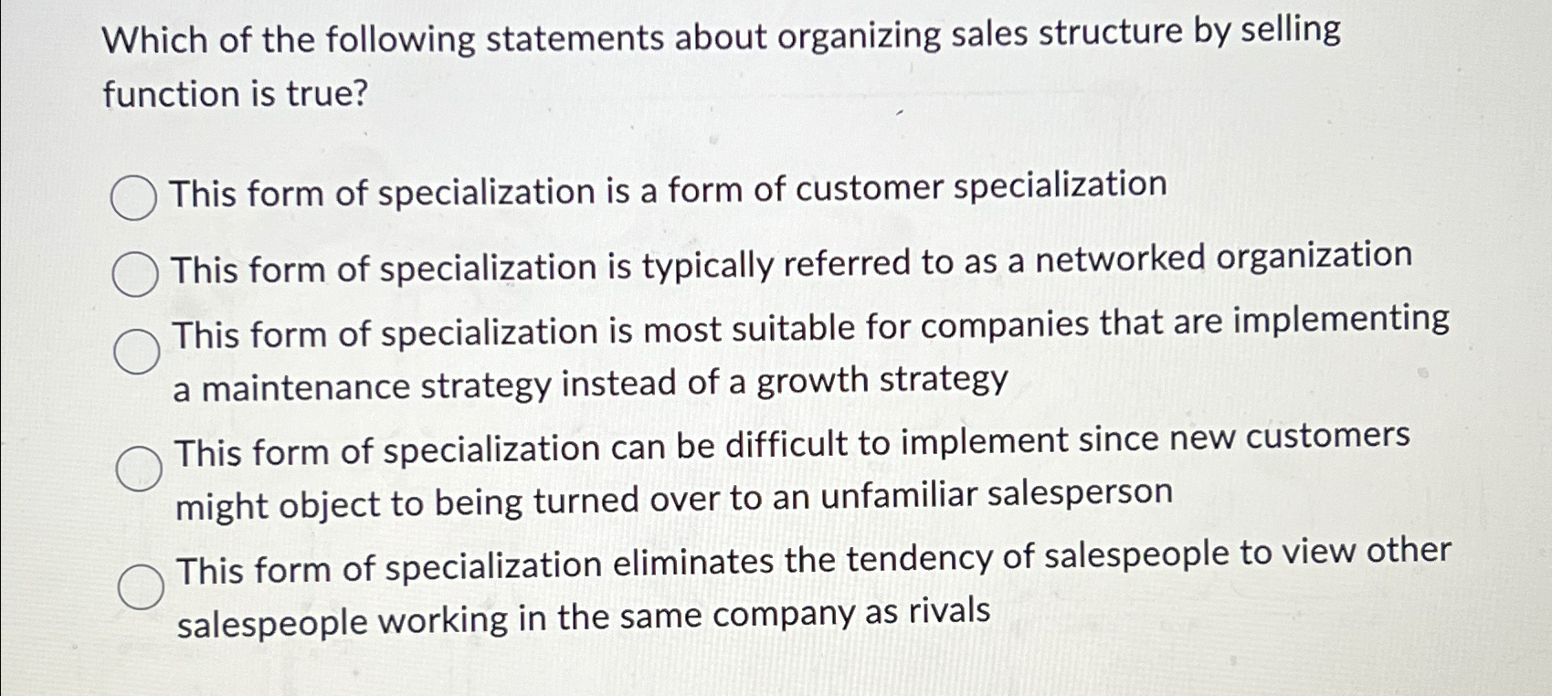 Solved Which of the following statements about organizing | Chegg.com