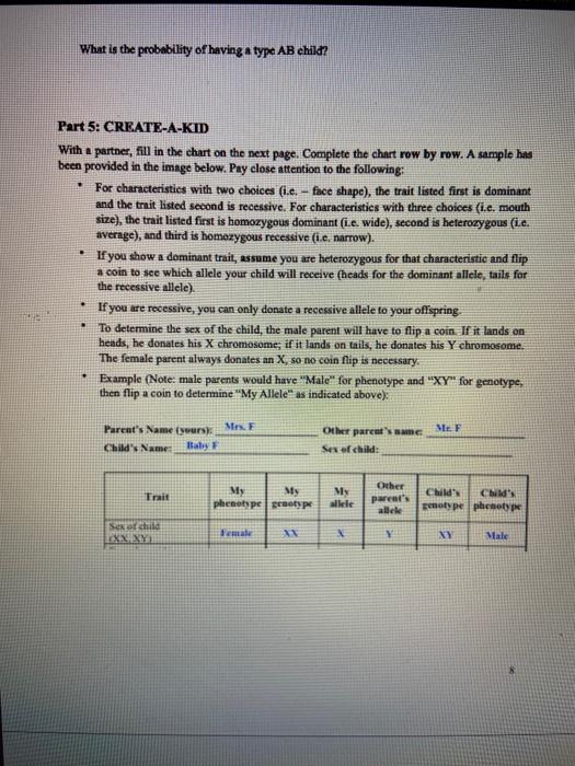 Solved Part 1: Monohybrid (One Factor) Crosses A cross | Chegg.com