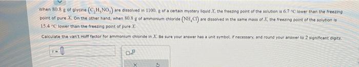 Solved When 80.8 g of glycine (C2H3NO2) are dissolved in | Chegg.com