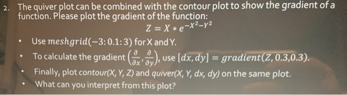 Solved 2. The quiver plot can be combined with the contour | Chegg.com
