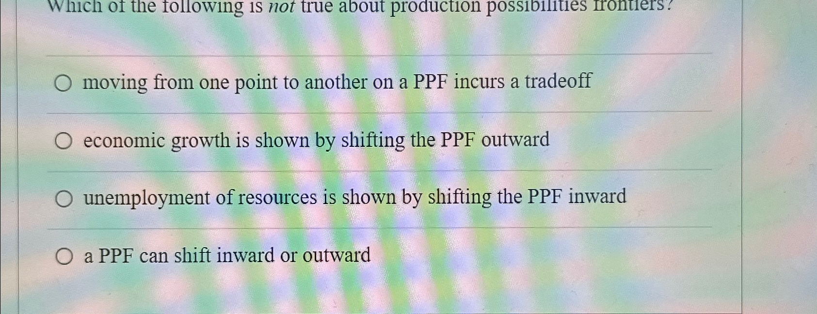 Solved moving from one point to another on a PPF incurs a | Chegg.com