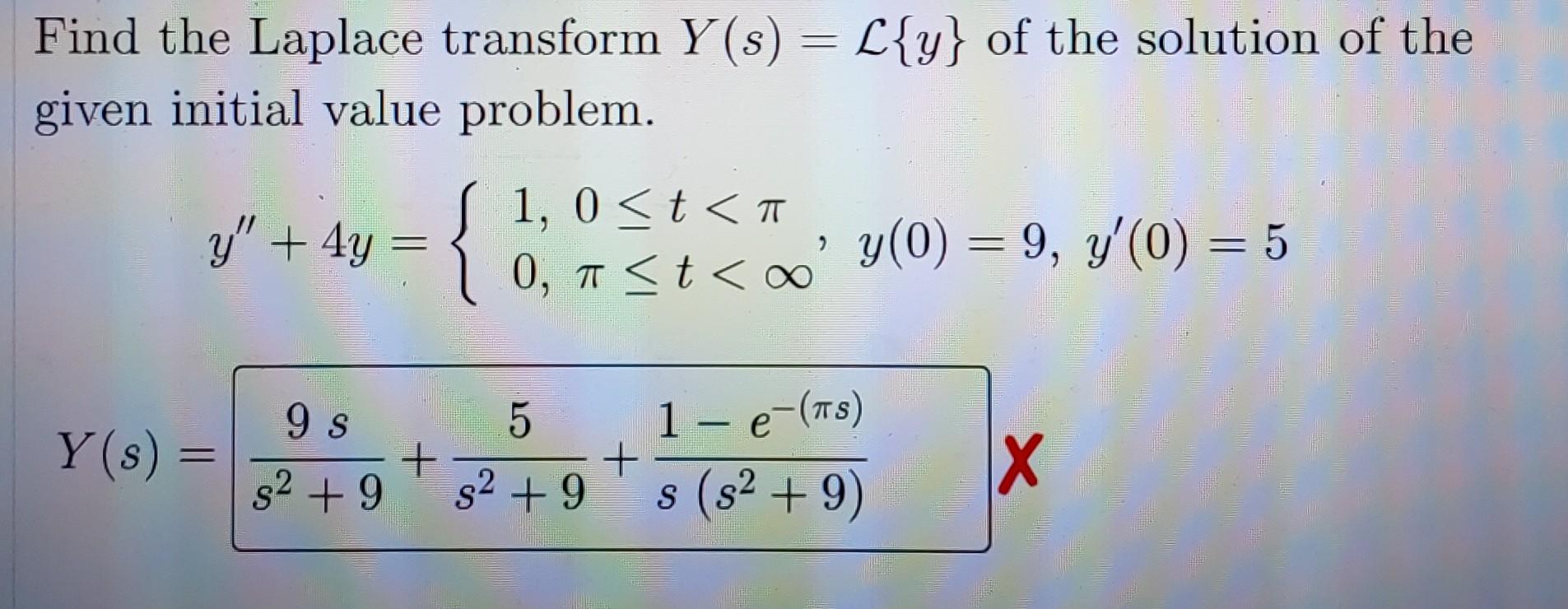 Solved Find the Laplace transform Y(s)=L{y} of the solution | Chegg.com