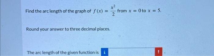 Solved Find the arc length of the graph of f(x)=2x2 from x=0 | Chegg.com