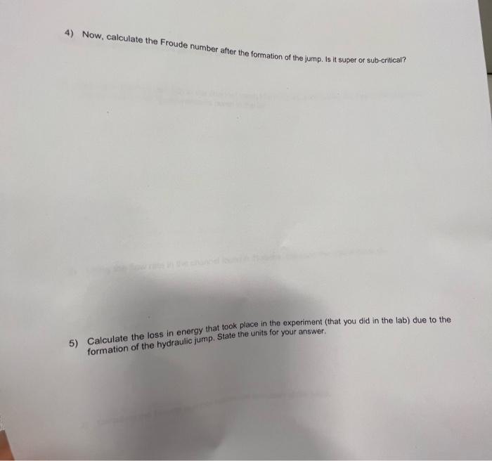 Solved 1) Calculate the flow rate (Q) in the channel using | Chegg.com