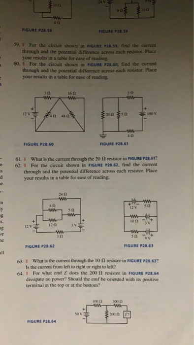 Solved w FIGURE P2858 FIGURE P28.59 59. For the circuit | Chegg.com
