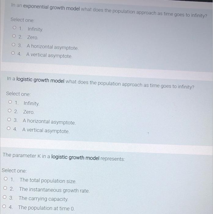 Solved In an exponential growth model what does the | Chegg.com
