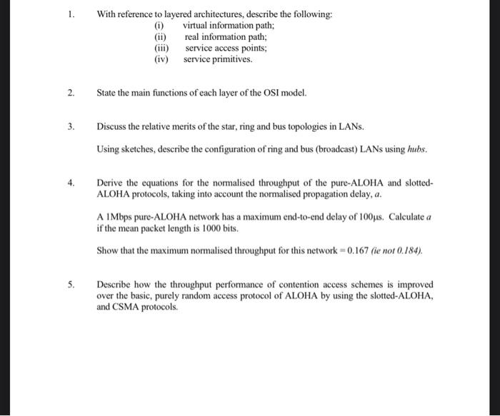 Solved 1 With Reference To Layered Architectures Describe