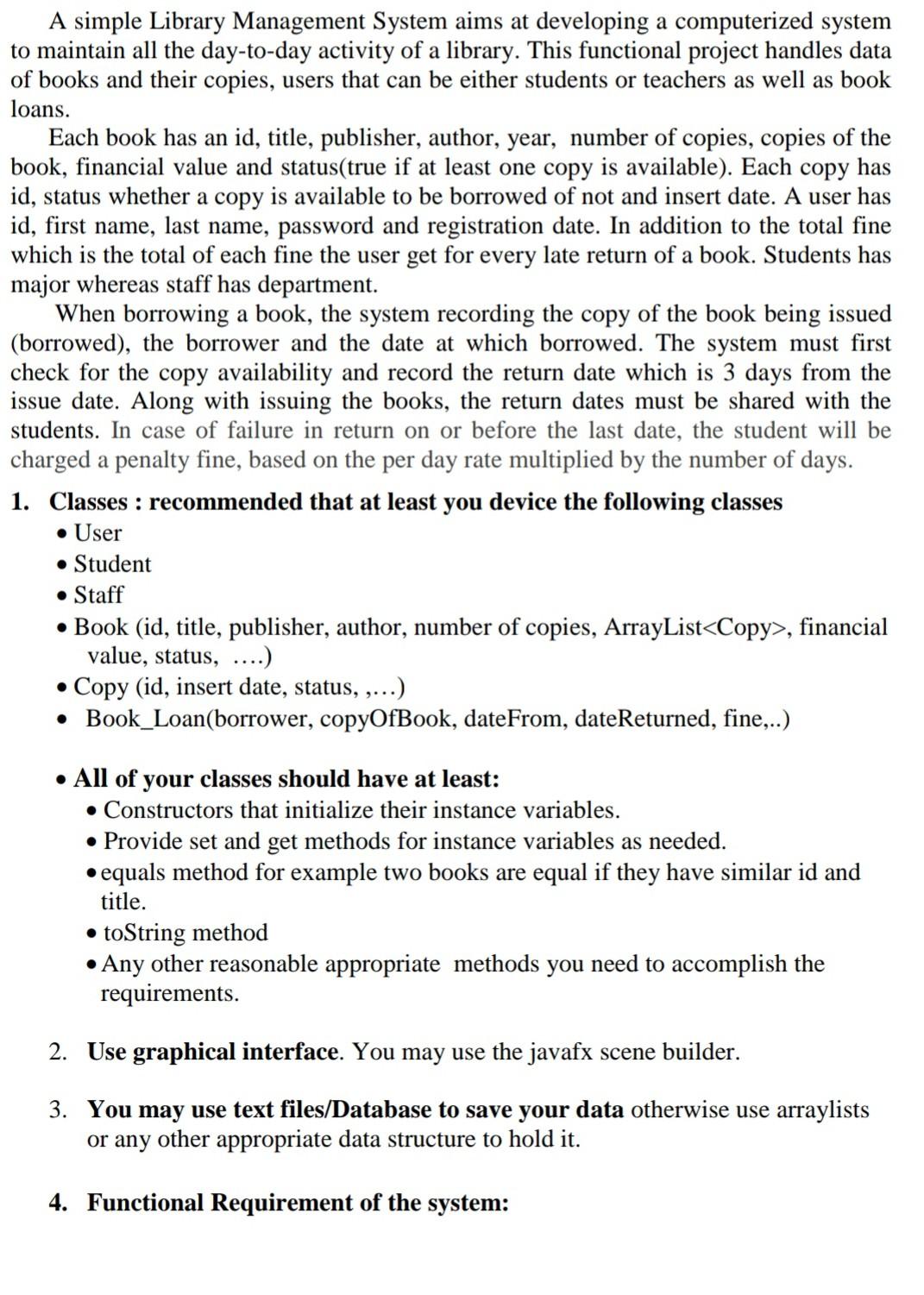 Solved A simple Library Management System aims at developing | Chegg.com