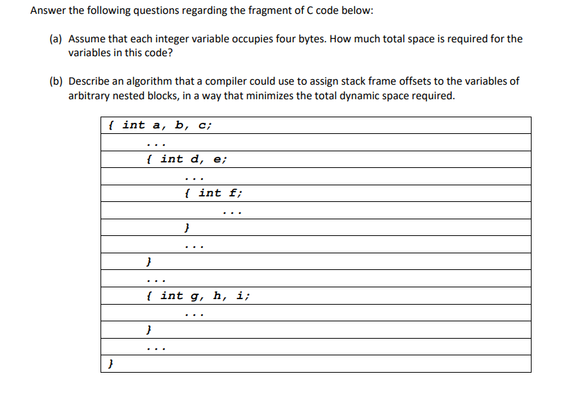 Solved Answer the following questions regarding the fragment | Chegg.com