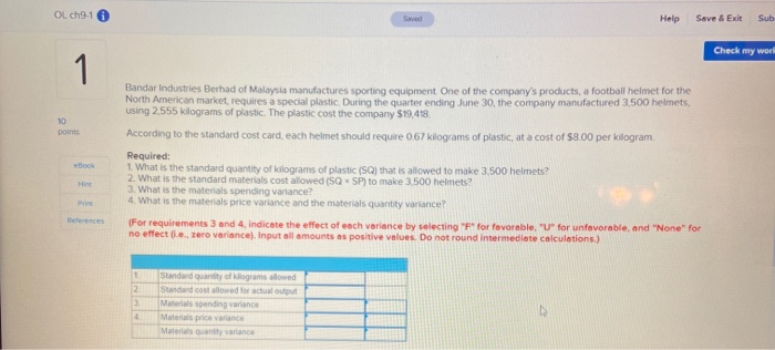 Solved OL ch9-16 Help Save & Exit Sub Check my work Bandar | Chegg.com