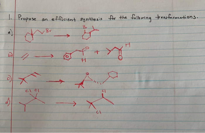 Solved 1. Propose an efficient synthesis for the following | Chegg.com