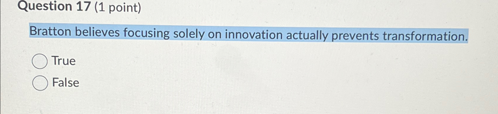 Solved Question 17 (1 point)Bratton believes focusing | Chegg.com Solved Question 17 (1 point)Bratton believes focusing | Chegg.com