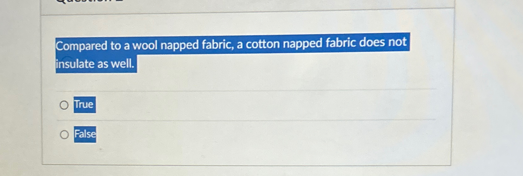Solved Compared to a wool napped fabric, a cotton napped | Chegg.com