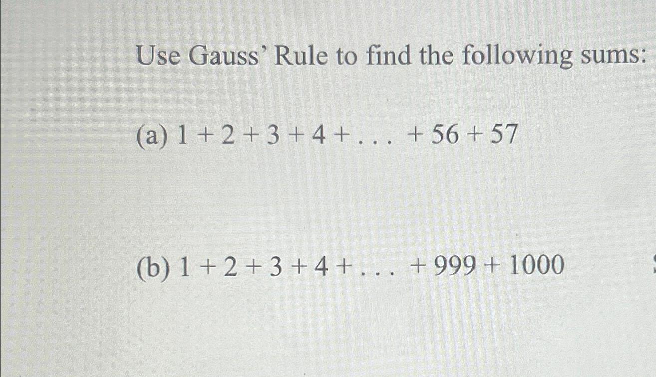 Solved Use Gauss' Rule to find the following | Chegg.com