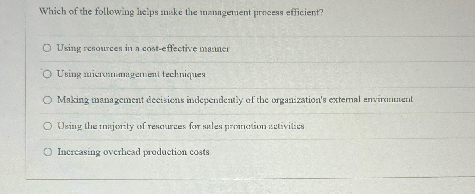Solved Which of the following helps make the management | Chegg.com
