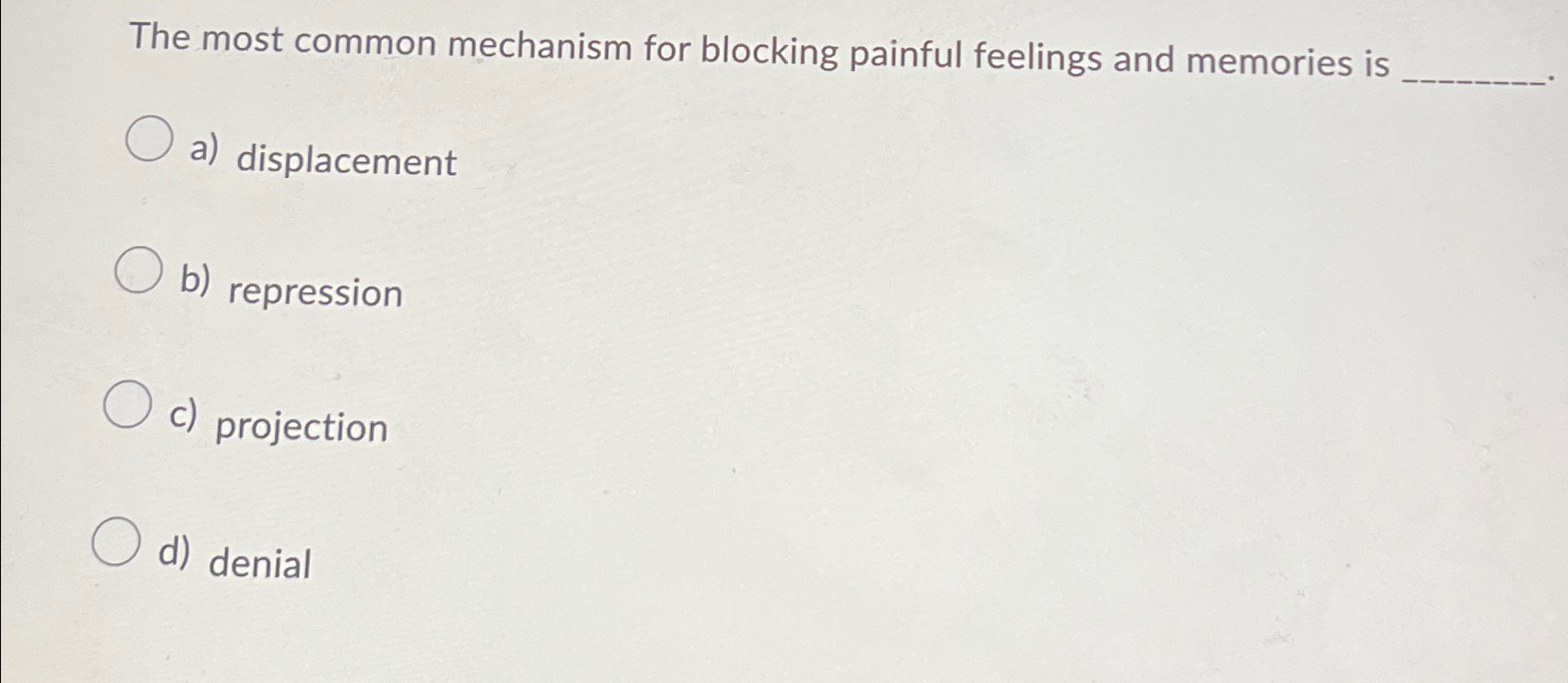 Solved The most common mechanism for blocking painful | Chegg.com