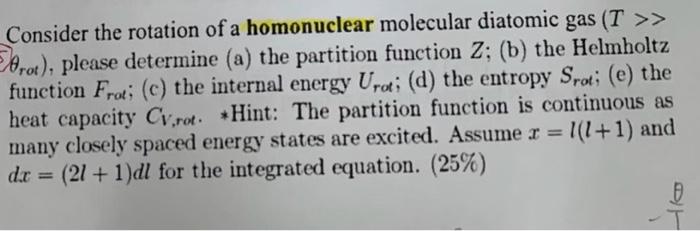 Solved Consider the rotation of a homonuclear molecular | Chegg.com