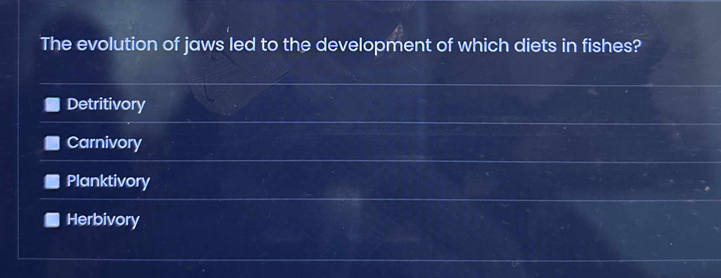 Solved The evolution of jaws led to the development of which | Chegg.com