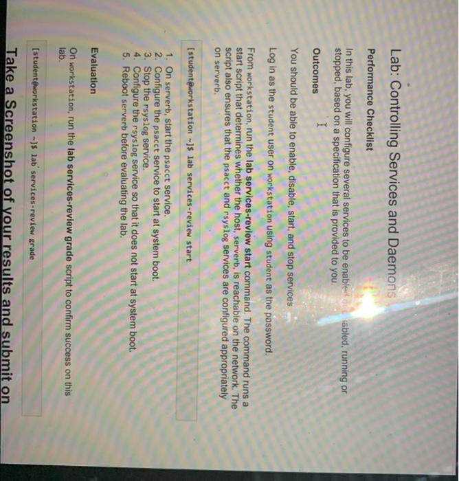 (student workstation - ]$ lab services-review start | Chegg.com