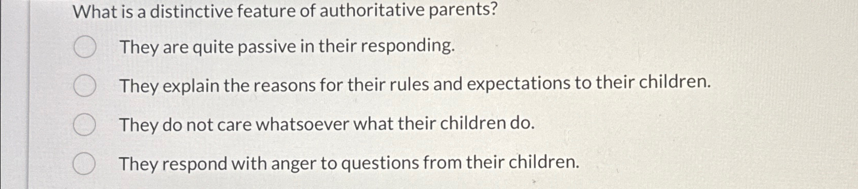 Solved What is a distinctive feature of authoritative | Chegg.com