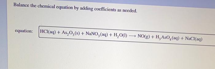 Solved Balance the chemical equation by adding coefficients | Chegg.com